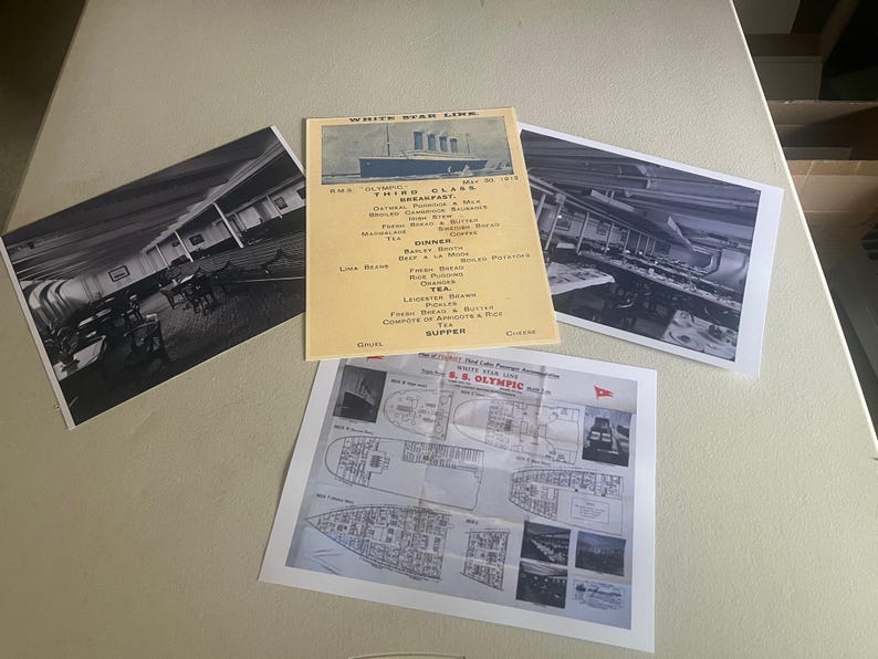 RMS Olympic Titanic Sister Third Class Steerage Collection Set of 4 ...