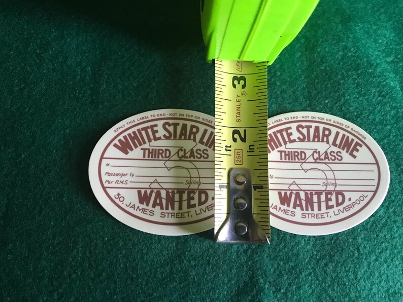 White Star Line RMS Titanic Third Class Baggage Sticker 1912 - Etsy