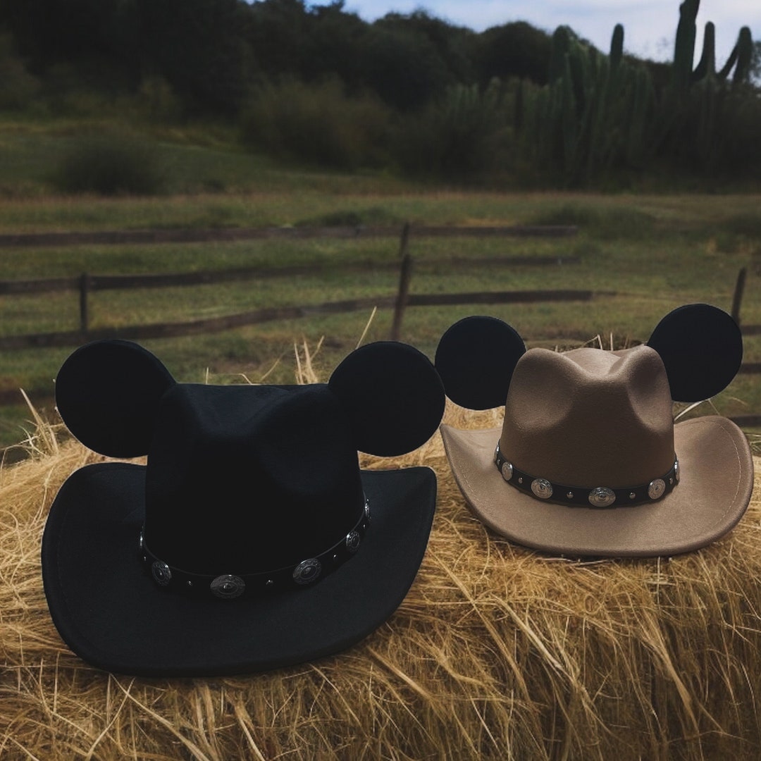 Cowboy Western Hat With SEWED ON Mouse Ears Inspired by Disney Minnie ...