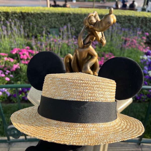 Mickey Ears Straw Hat - Etsy