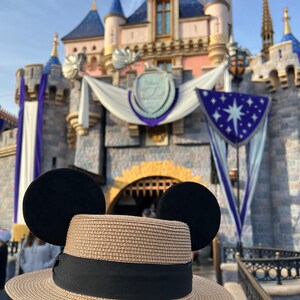 Straw Sun Hat With SEWN ON Sturdy Mouse Ears Inspired by Mickey - Etsy