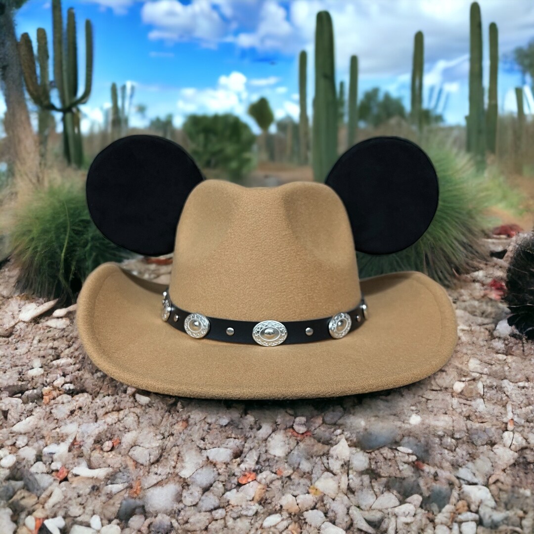 Cowboy Western Hat With SEWED ON Mouse Ears Inspired by Disney Minnie ...