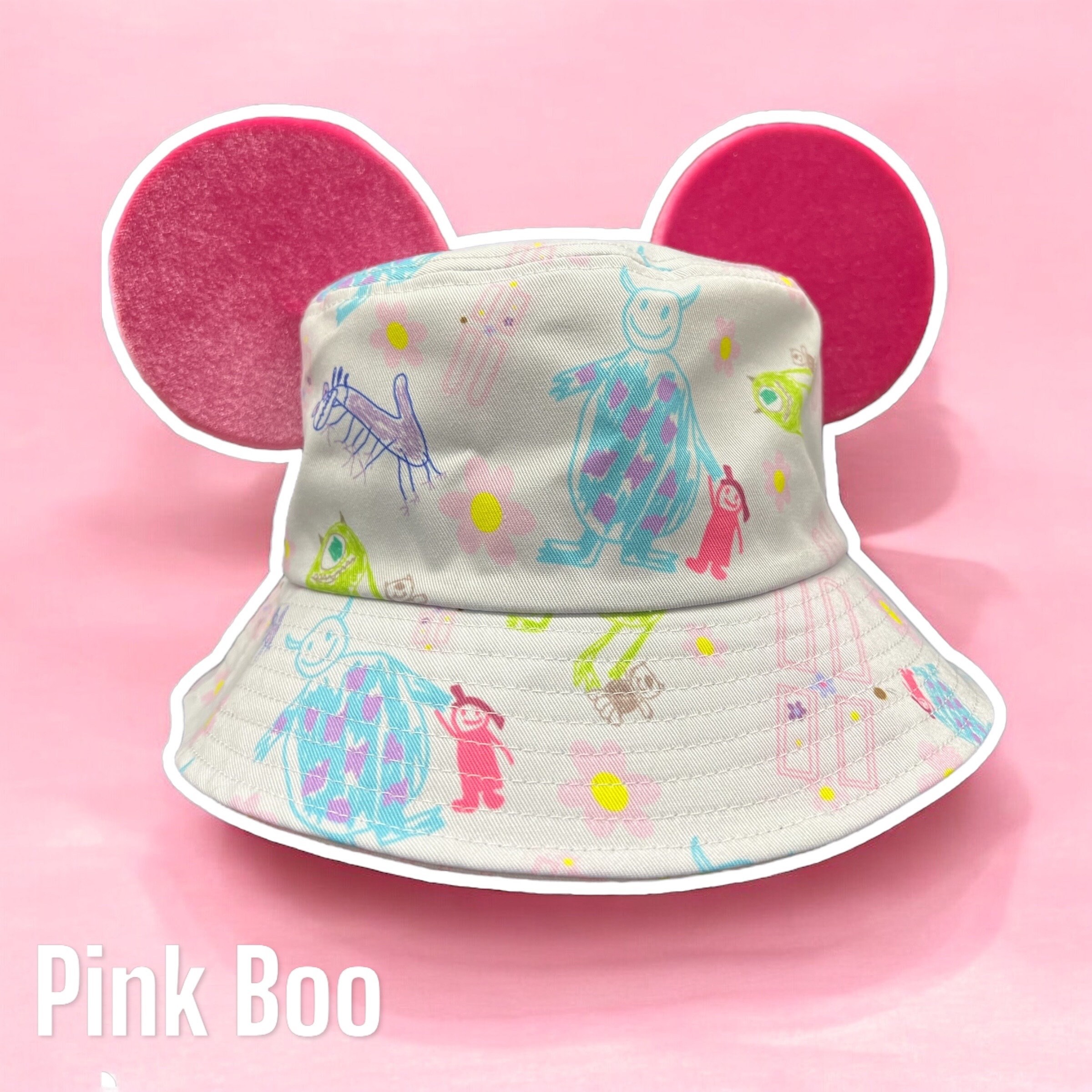 Monsters Inspired Bucket Hat Boo Sketch Mickey Ears Kids Disney Hat ...