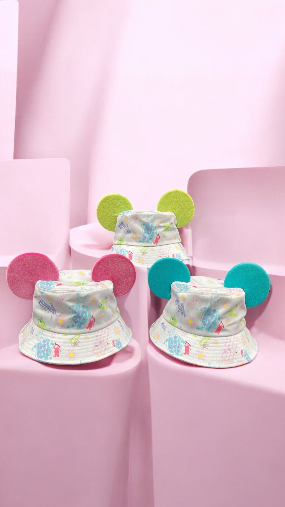 Monsters Inc Boos Sketch Mike Sully Bucket Hat With Mouse Ears - Etsy