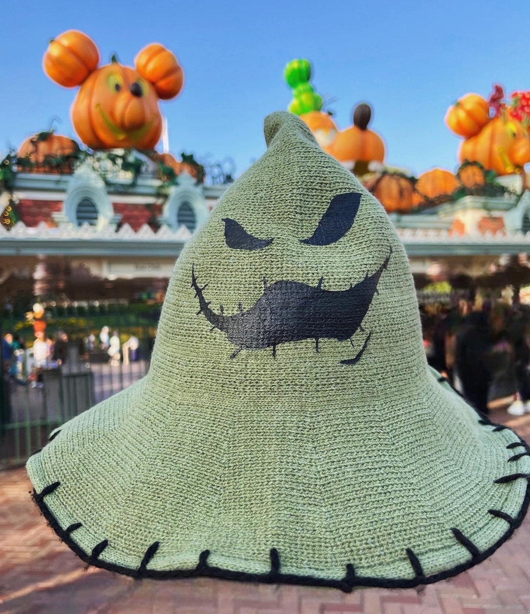 Oogie Boogie Bash Disney Inspired Hat-witch Shaped Green and Black ...