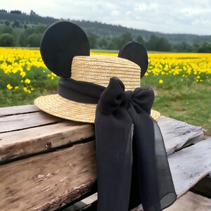 Disneyland Disney Minnie Mickey Mouse Ears Inspired Fedora Sun Hat ...