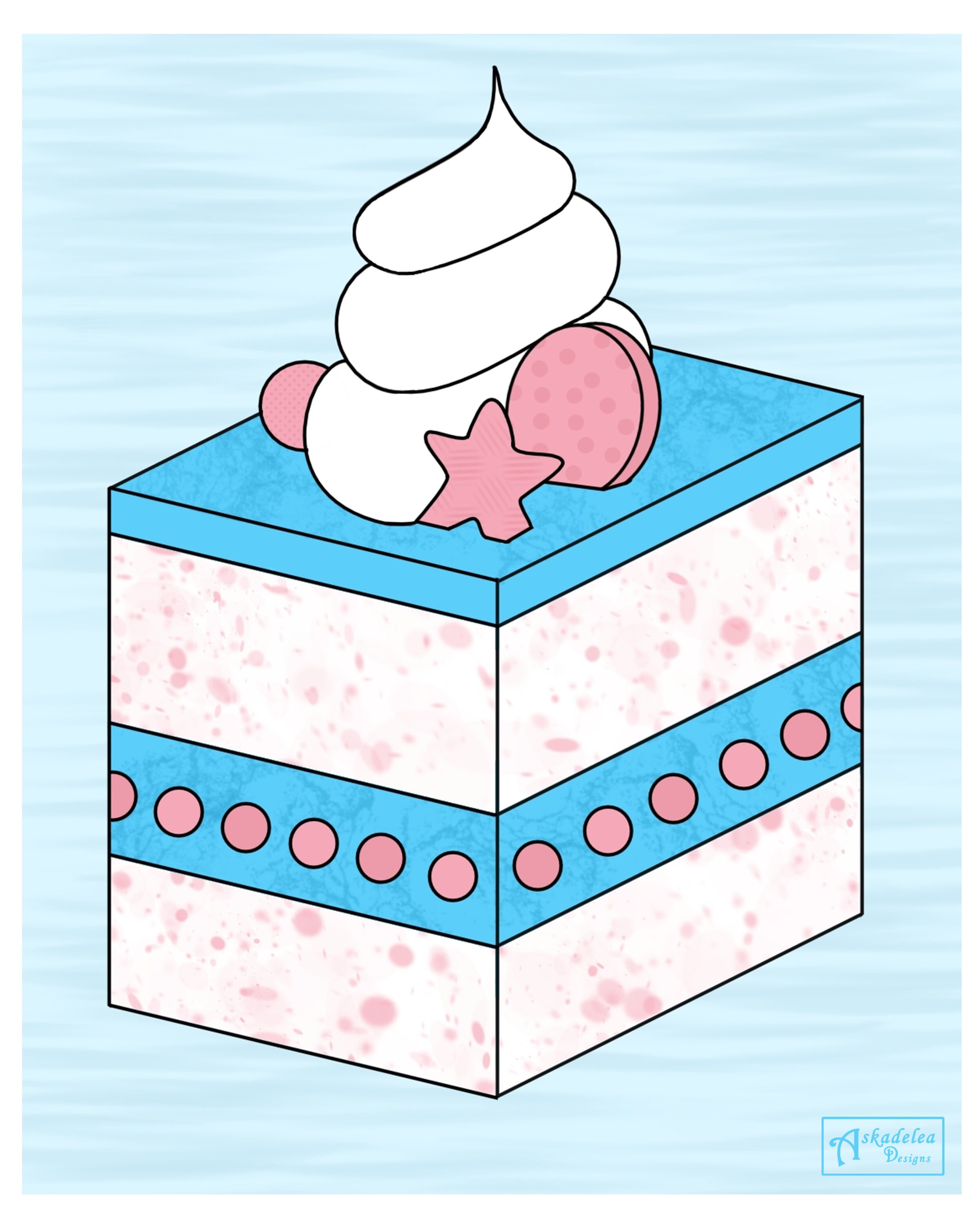 Trans Pride Flagge Cake Art Print - Etsy.de