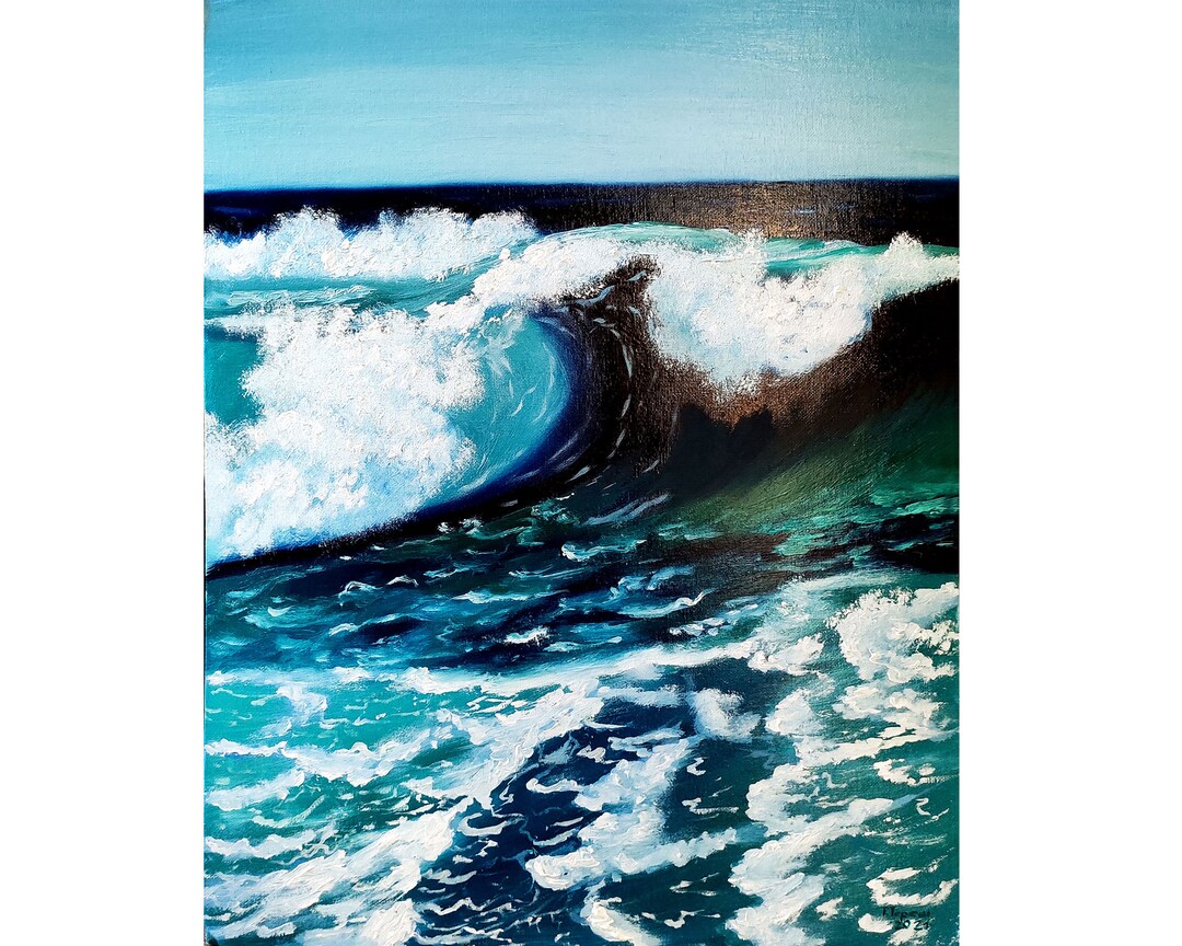 California Painting Ocean Original Art Kauai Seascape Artwork Wave Wall ...
