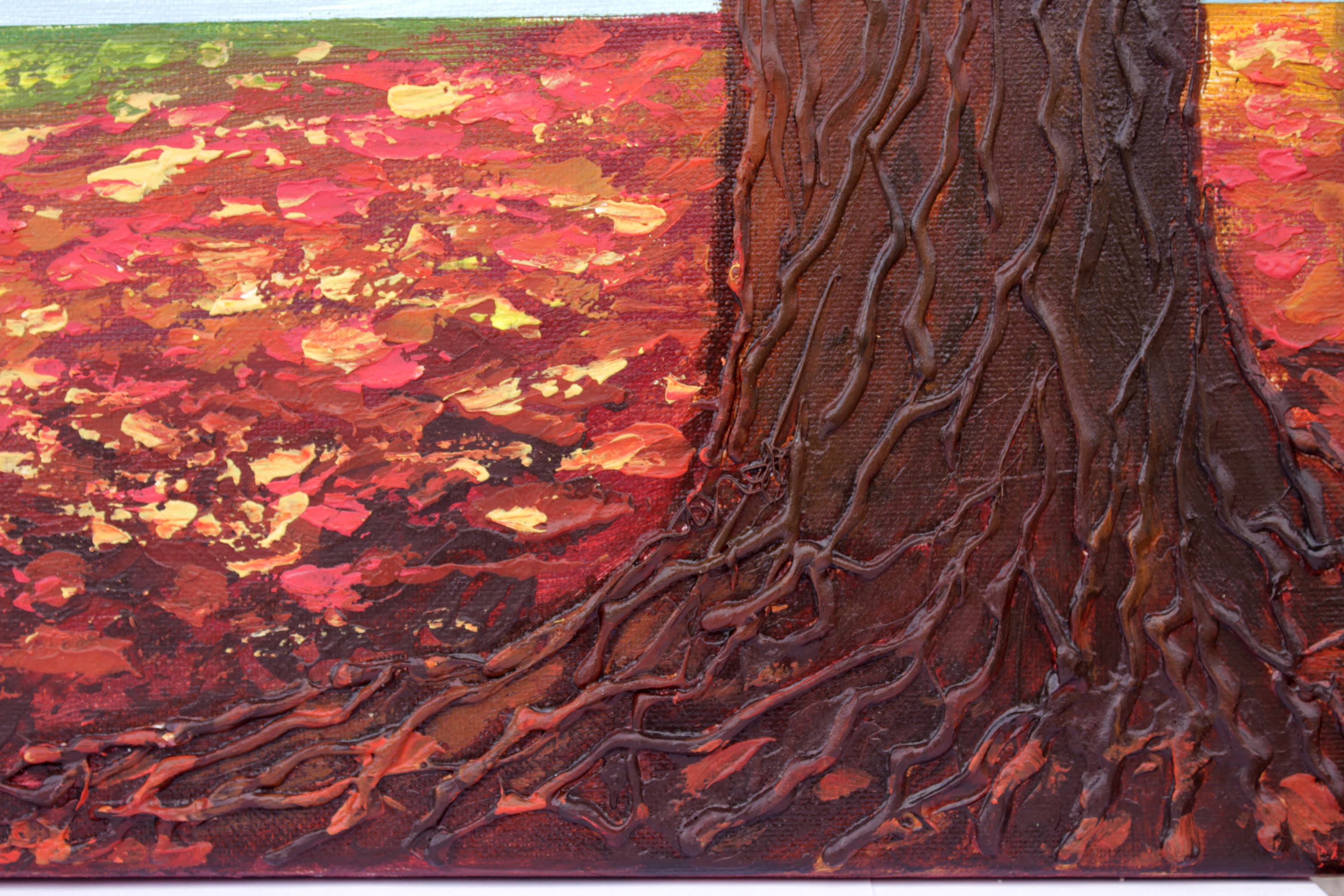 Fall Tree Painting Tree Original Art Leaf Fall Artwork Autumn Landscape ...