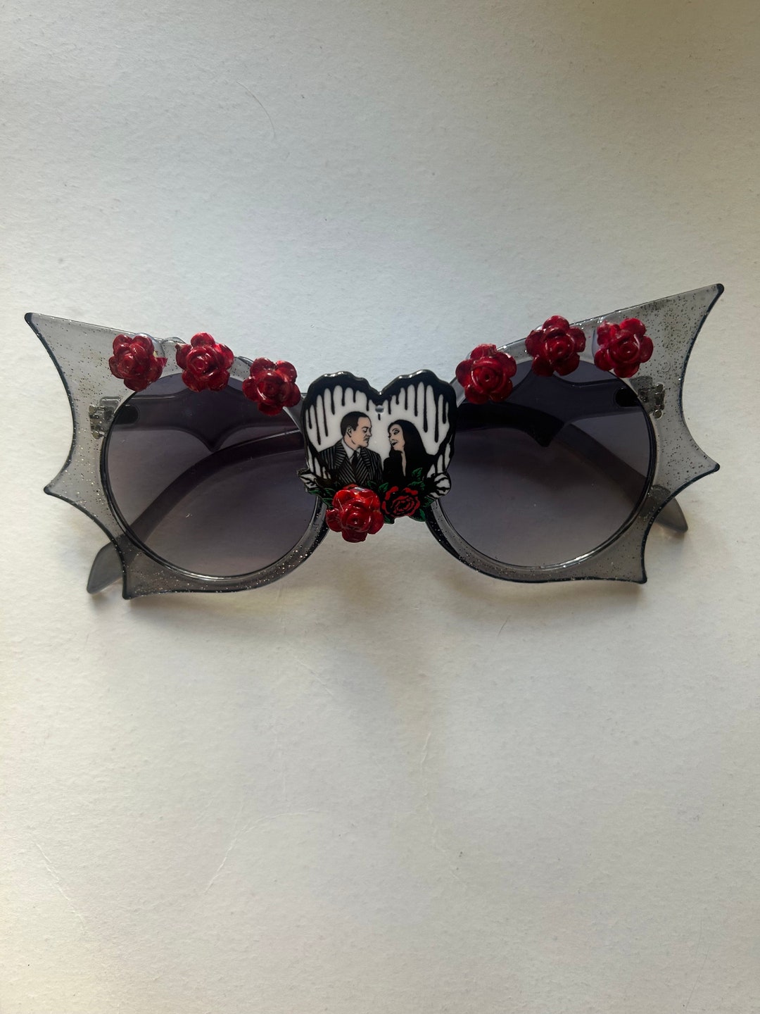 Black Steampunk Goth Style Bat Sunglasses. Designer Style. With Addams ...