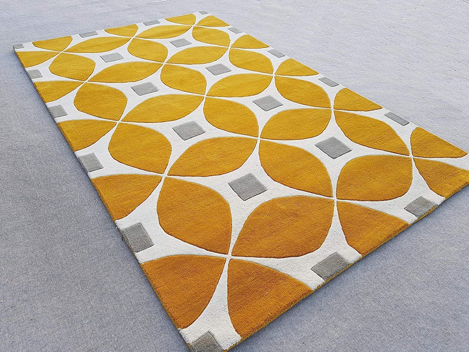 Vintage Southwest, Yellow Rug Wool, Modern Tufted Rug, Office Decor ...