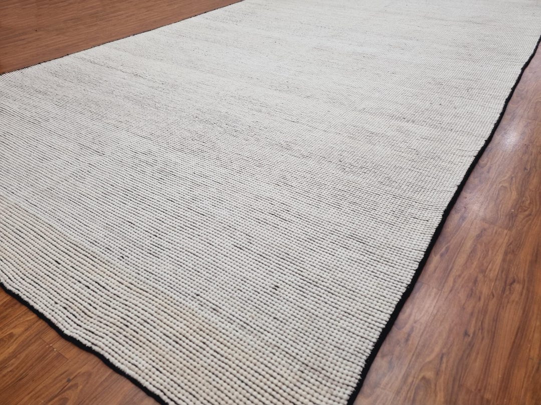 Handwoven Wool Rug, Square Rug, Custom Size Rug, Large Area Rug, Black ...