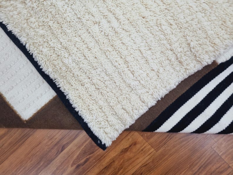 Handwoven Wool Rug, Square Rug, Custom Size Rug, Large Area Rug, Black ...