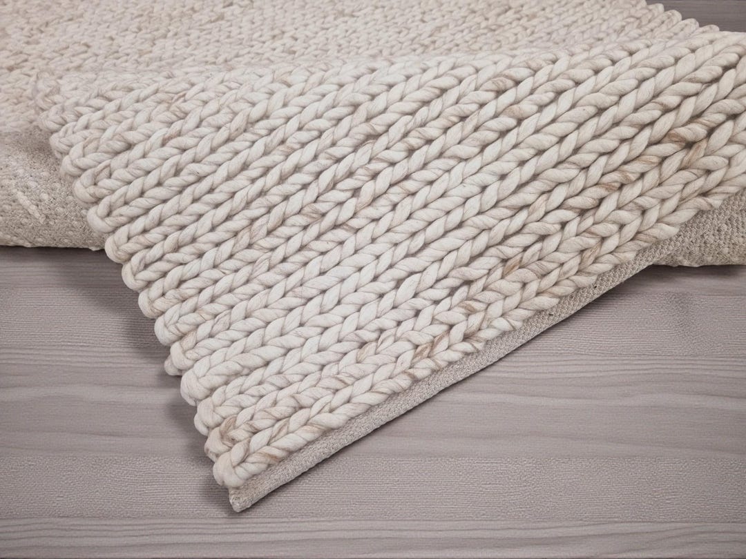 Hand Woven Chunky Wool Area Rug, Natural Wool Rug, Knit Scandinavian ...