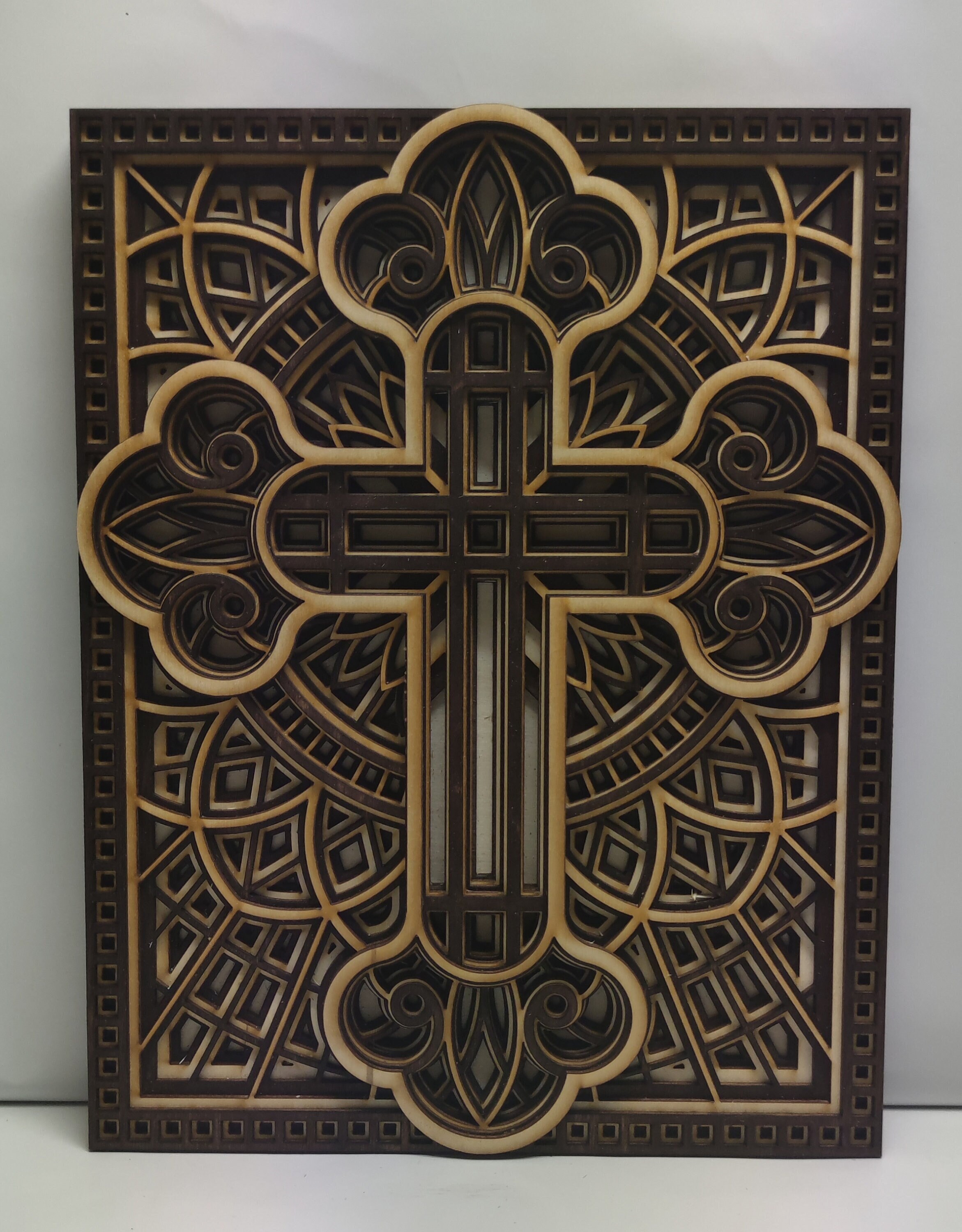 The CRUCIFIX MANDALA nr. 14 Elegant Handmade Wall Hanging - Etsy