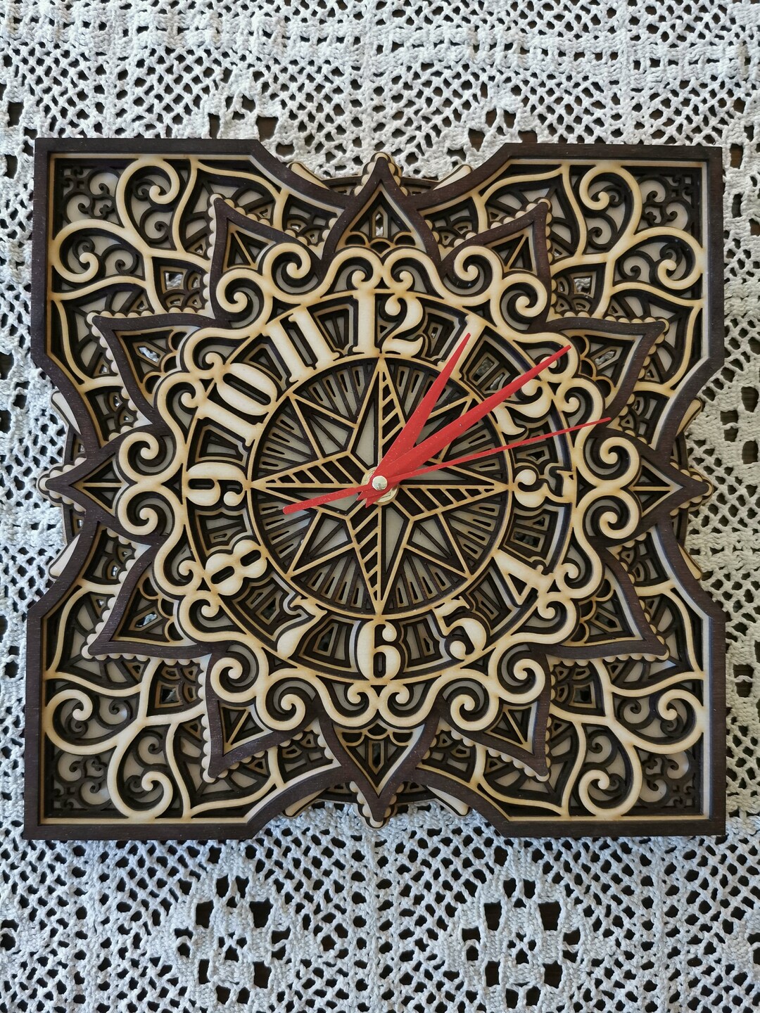 Modern Square Wooden Wall Clock - Etsy