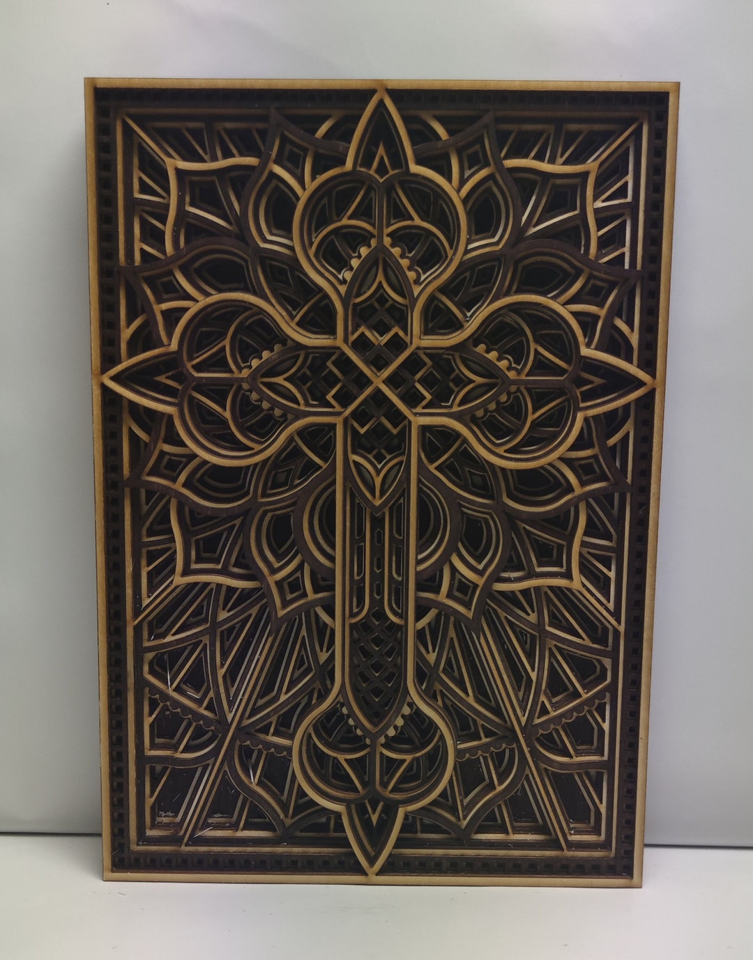 The CRUCIFIX MANDALA (nr. 10) - Elegant Handmade Wall Hanging - Etsy
