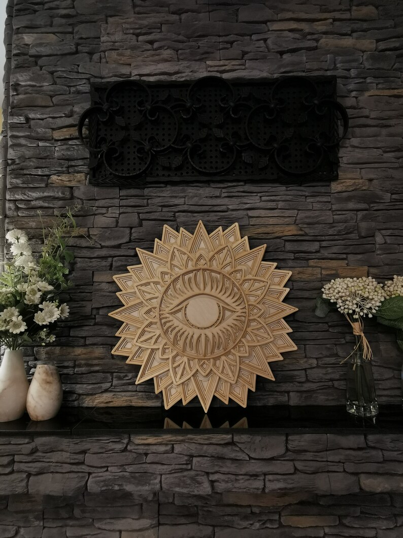 PROTECTION Eye-wooden Sacred Geometry Wall Art - Etsy