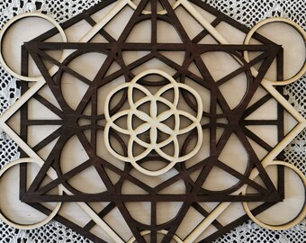 Ancient Future Mandala Wall Art 12 Metatron's Cube, Copper and Black ...