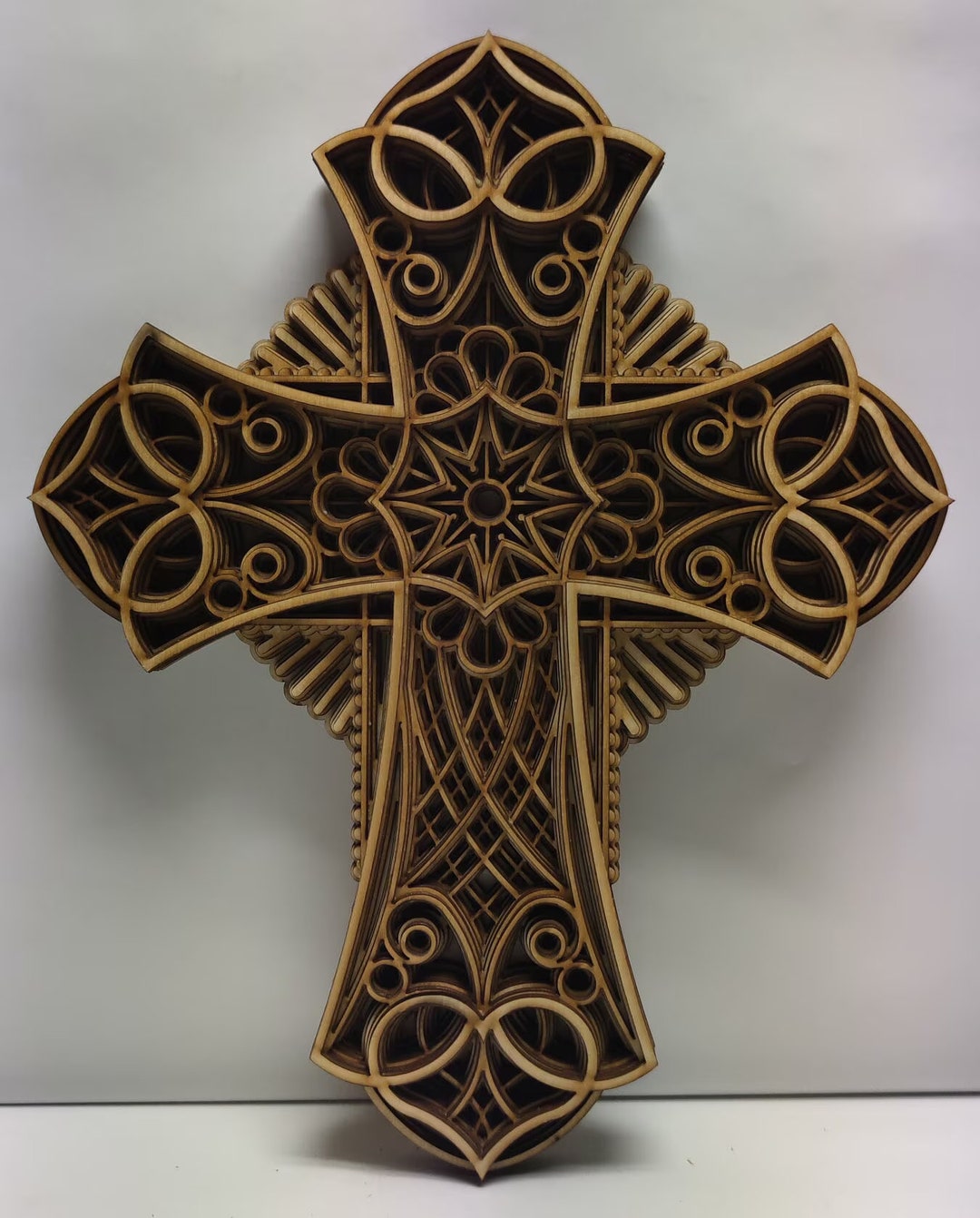 The CRUCIFIX MANDALA nr. 3 Elegant Handmade Wall Hanging - Etsy
