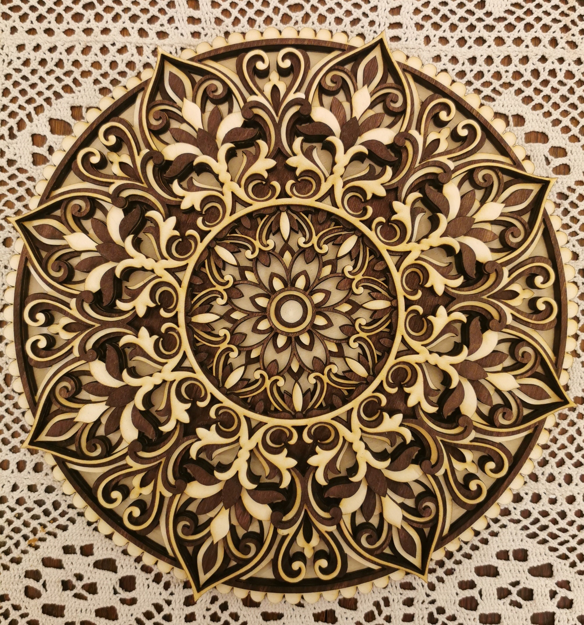Elegant Multilayer Wooden Mandala Wall Hanging Art - Etsy