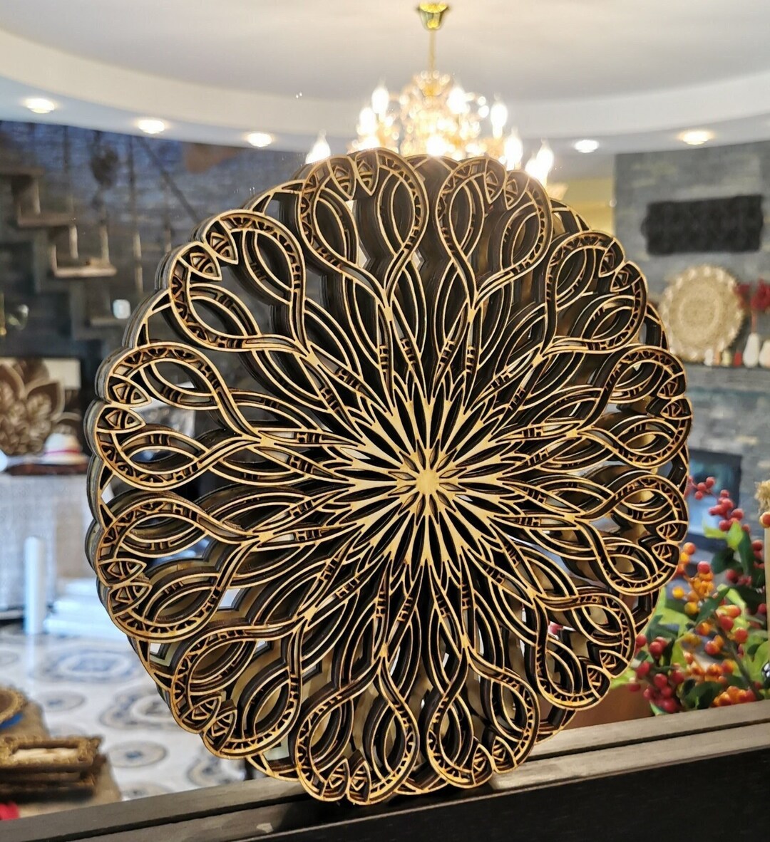 Exquisite Multilayer Wooden Mandala Wall Hanging Art: an Elegant ...