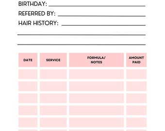 Cosmetology Client Book, Client Log, Hair Stylist Journal, Formula ...