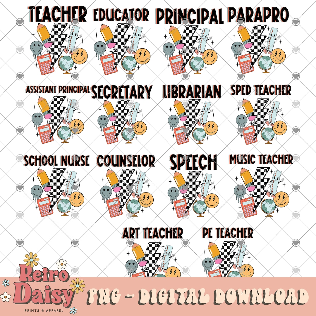 Retro School Occupation Back to School PNG, Teacher PNG, School PNG ...