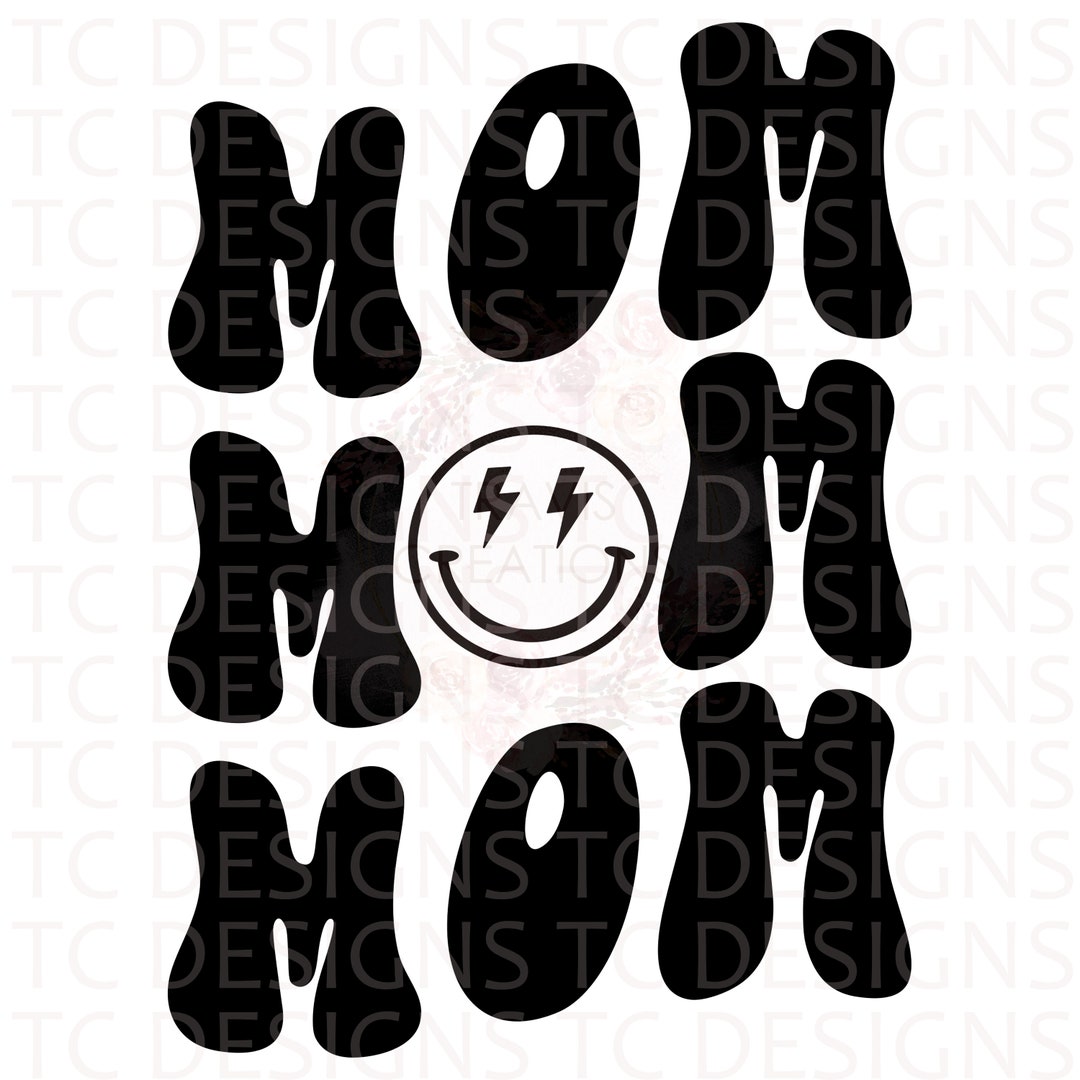 Mom Smiley Face SVG, Retro Mom Smiley Face PNG, Mother's Day Svg, Mom ...