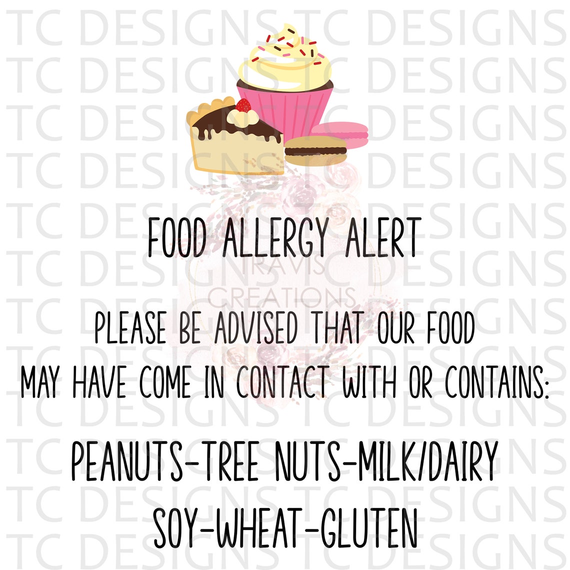 Food Allergy Alert Sticker Designs PNG, Sticker Designs, Digital ...