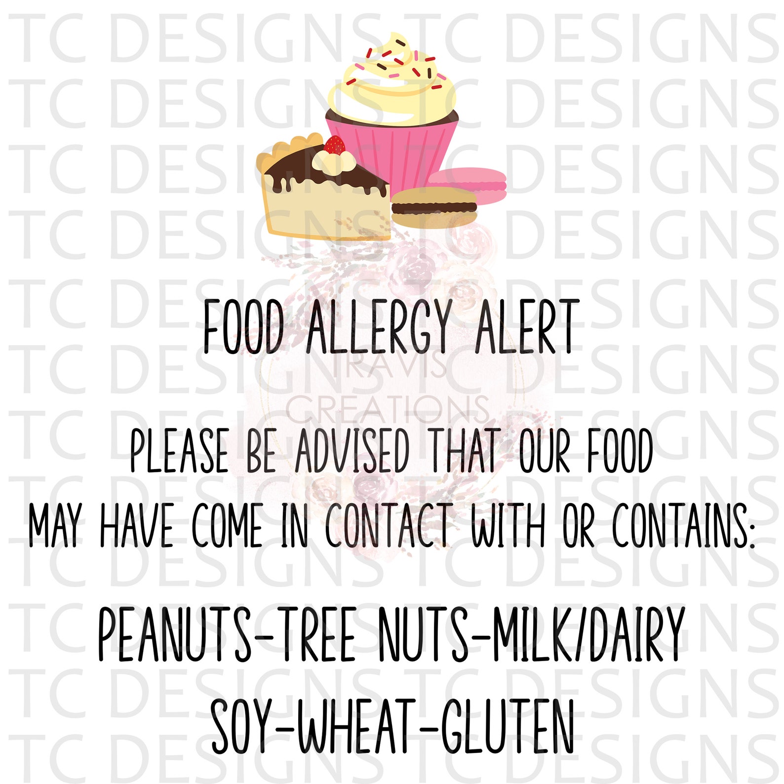 Food Allergy Alert Sticker Designs PNG, Sticker Designs, Digital ...