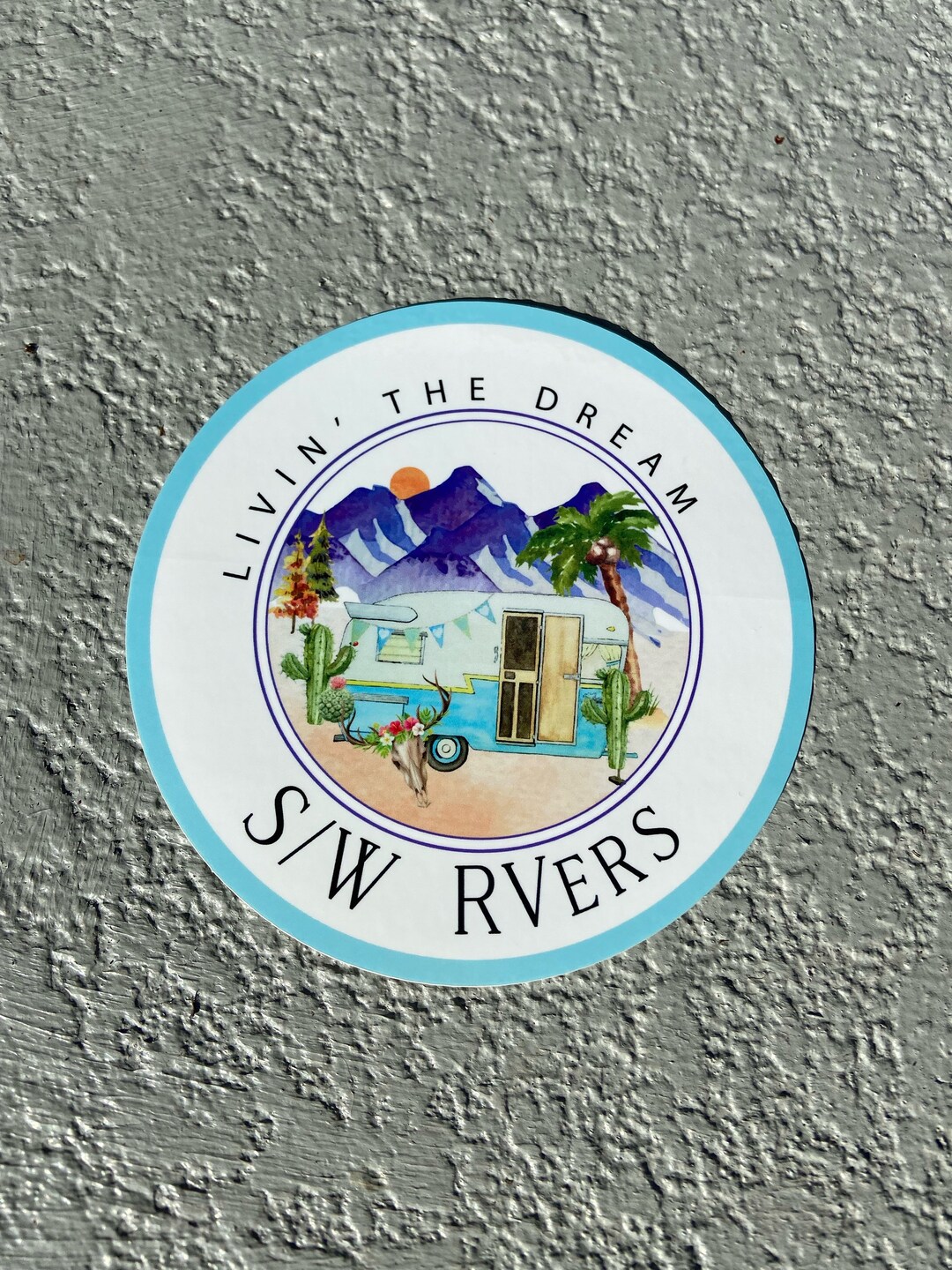 S/W Rvers Logo Bumper Sticker-purple Mountain - Etsy