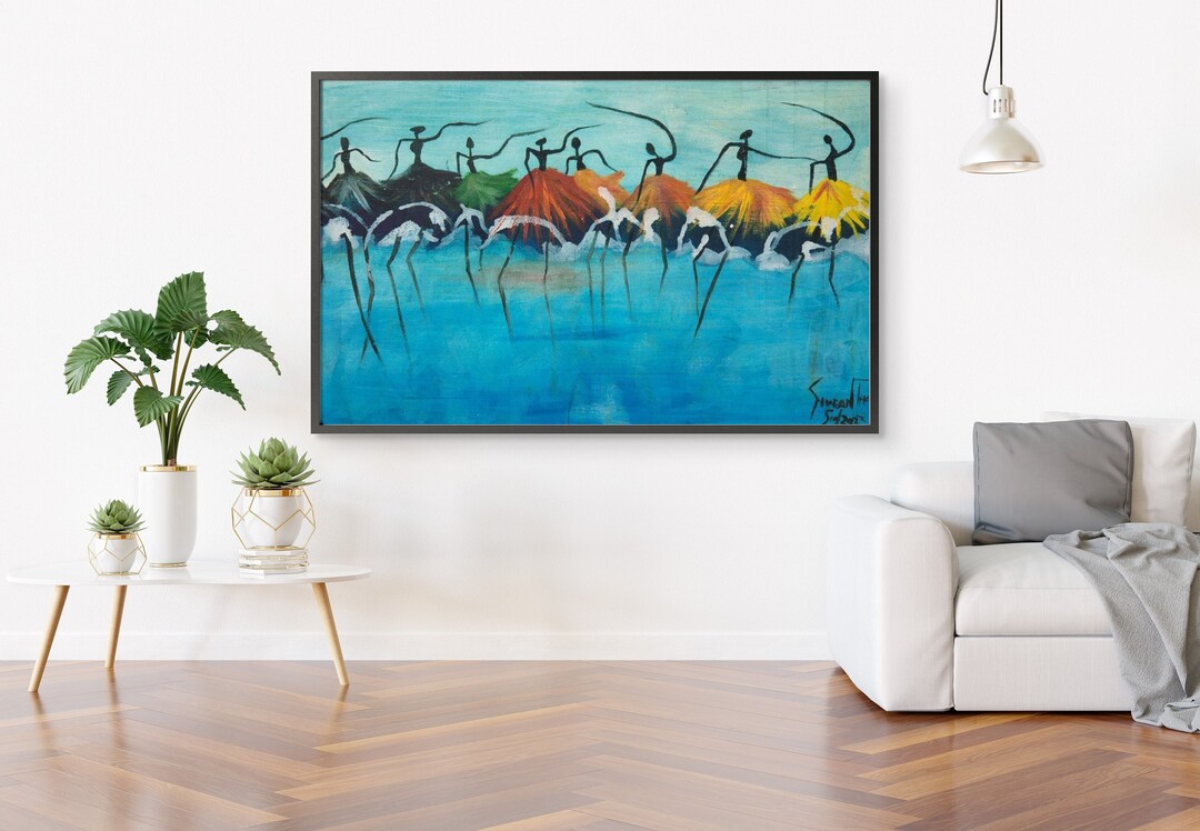 Dancing Girls, Zimbabwe Painting, Black Artist, African Art, Digital ...