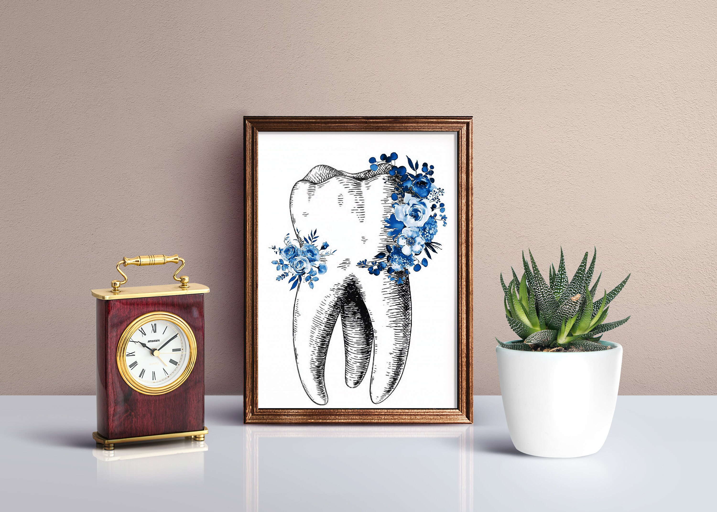 Tooth Shape Poster, Dental Gift, Printable Wall Decor, Printable Tooth ...