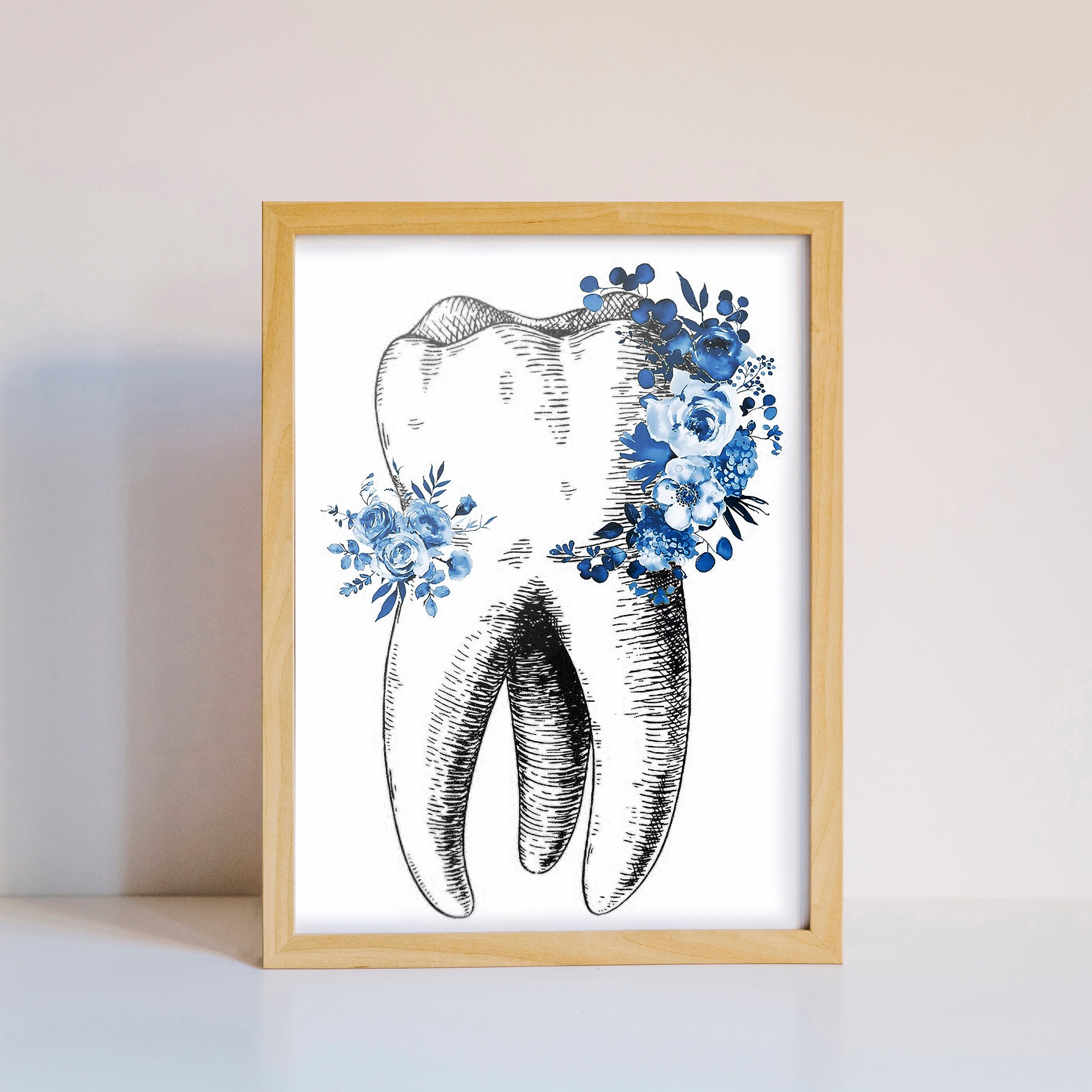 Tooth Shape Poster, Dental Gift, Printable Wall Decor, Printable Tooth ...