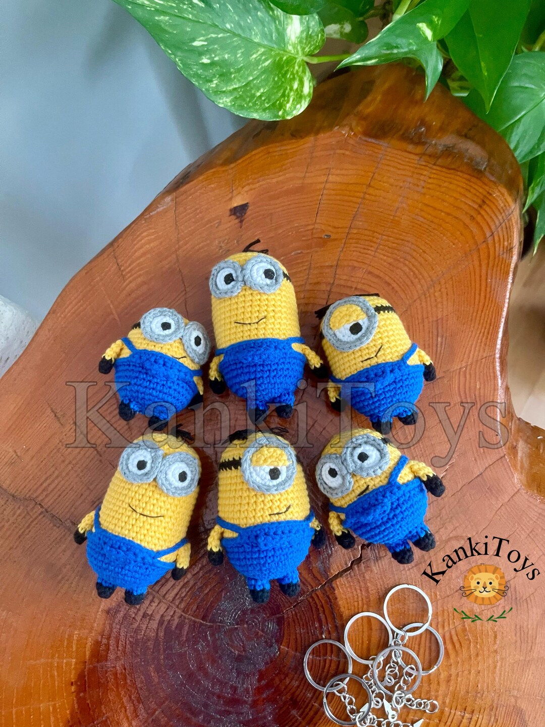 Miniature Minionss.amigurumi Six Minion Keychains - Etsy