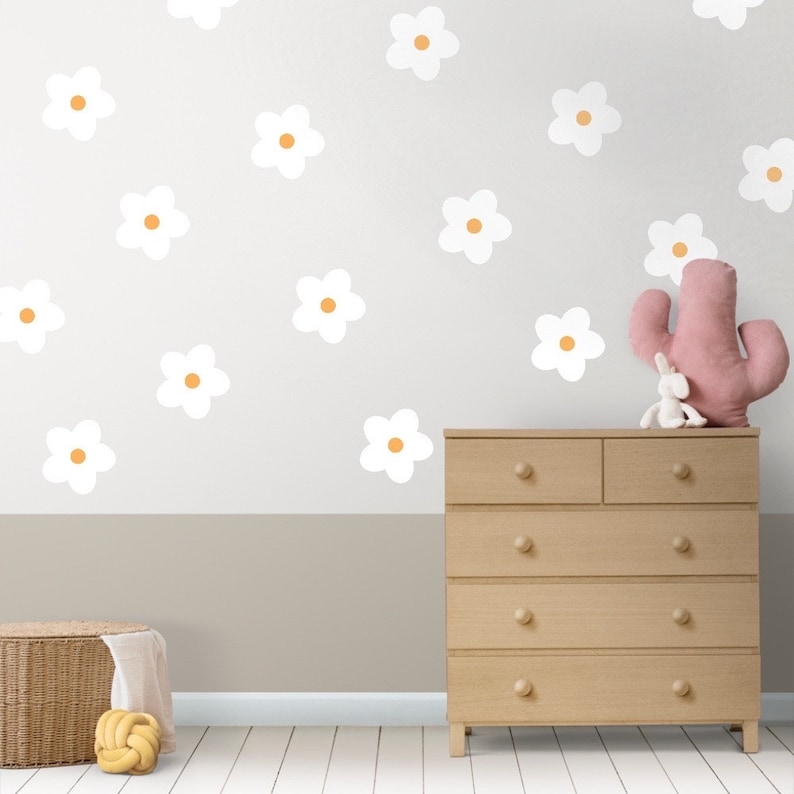Daisy Wall Decals 16 Large Customizable Flower Stickers - Etsy