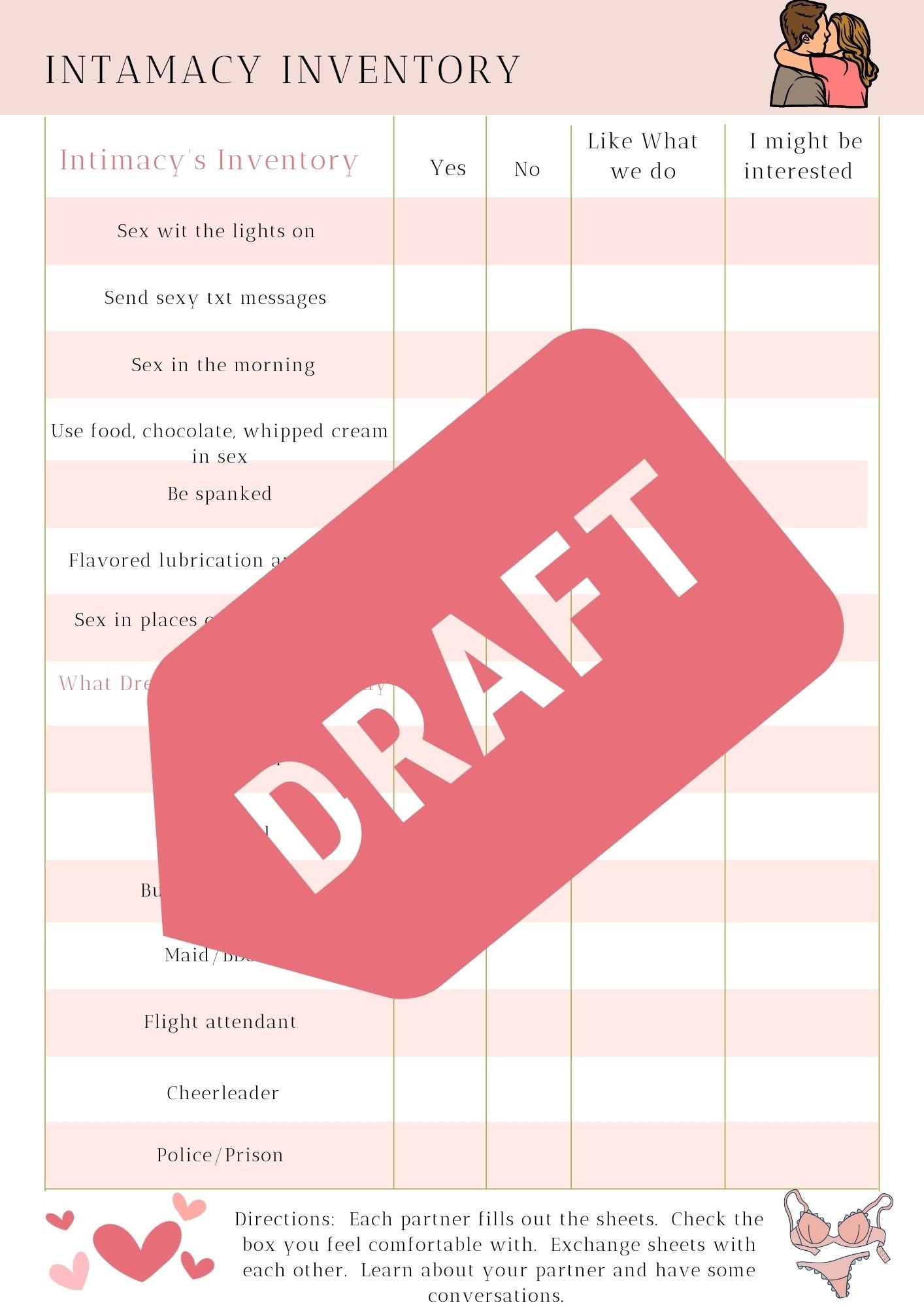 Intimacy Inventory: Sex Therapy Inventory, Marriage Planner, Sex ...