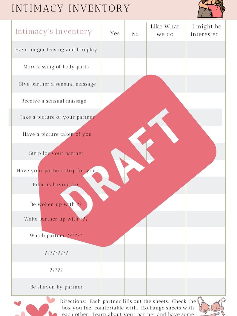 Intimacy Inventory: Sex Therapy Inventory, Marriage Planner, Sex ...