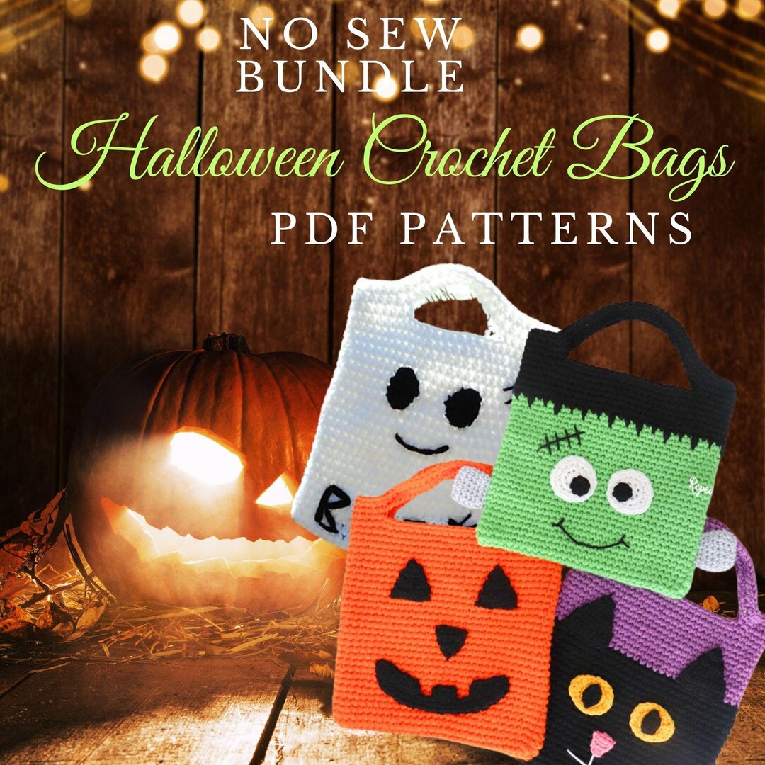 Halloween Bundle Crochet Bag PDF Pattern for Beginners Instant Download ...