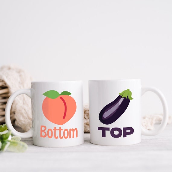 Top & Bottom Gay Couples Mugs Set of 2 Mugs Funny Gift for | Etsy