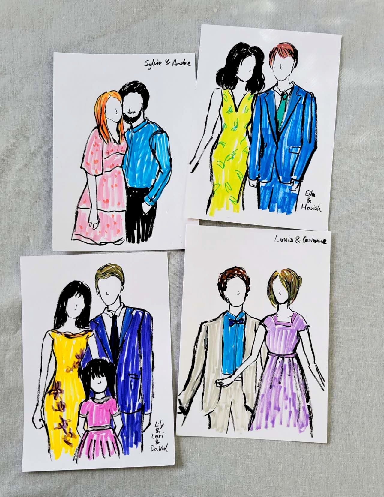 Live Wedding Guest Portraits Drawing in South Florida, Live Guest ...