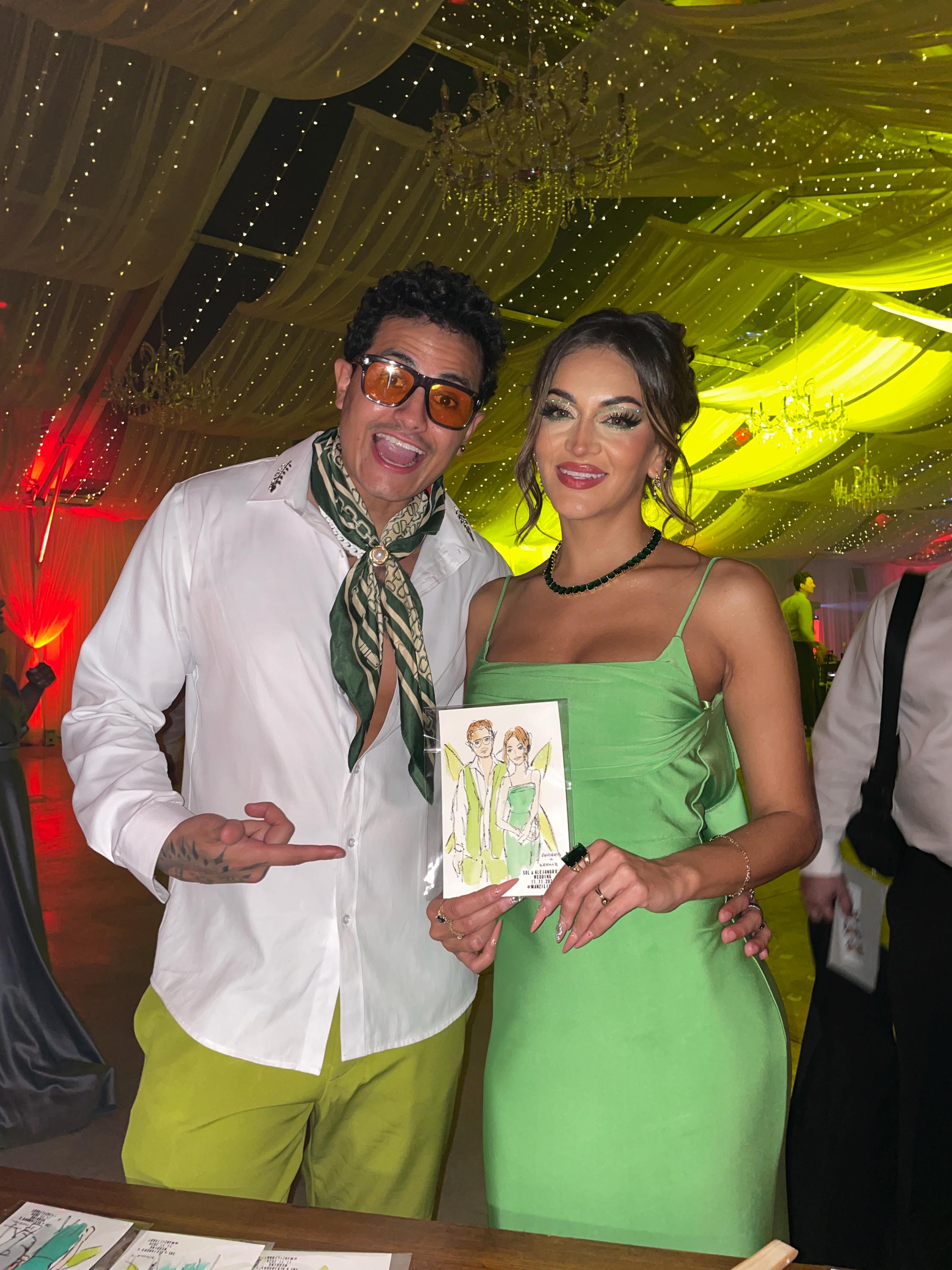 Live Wedding Guest Portrait Illustrations in South Florida, Live Event ...