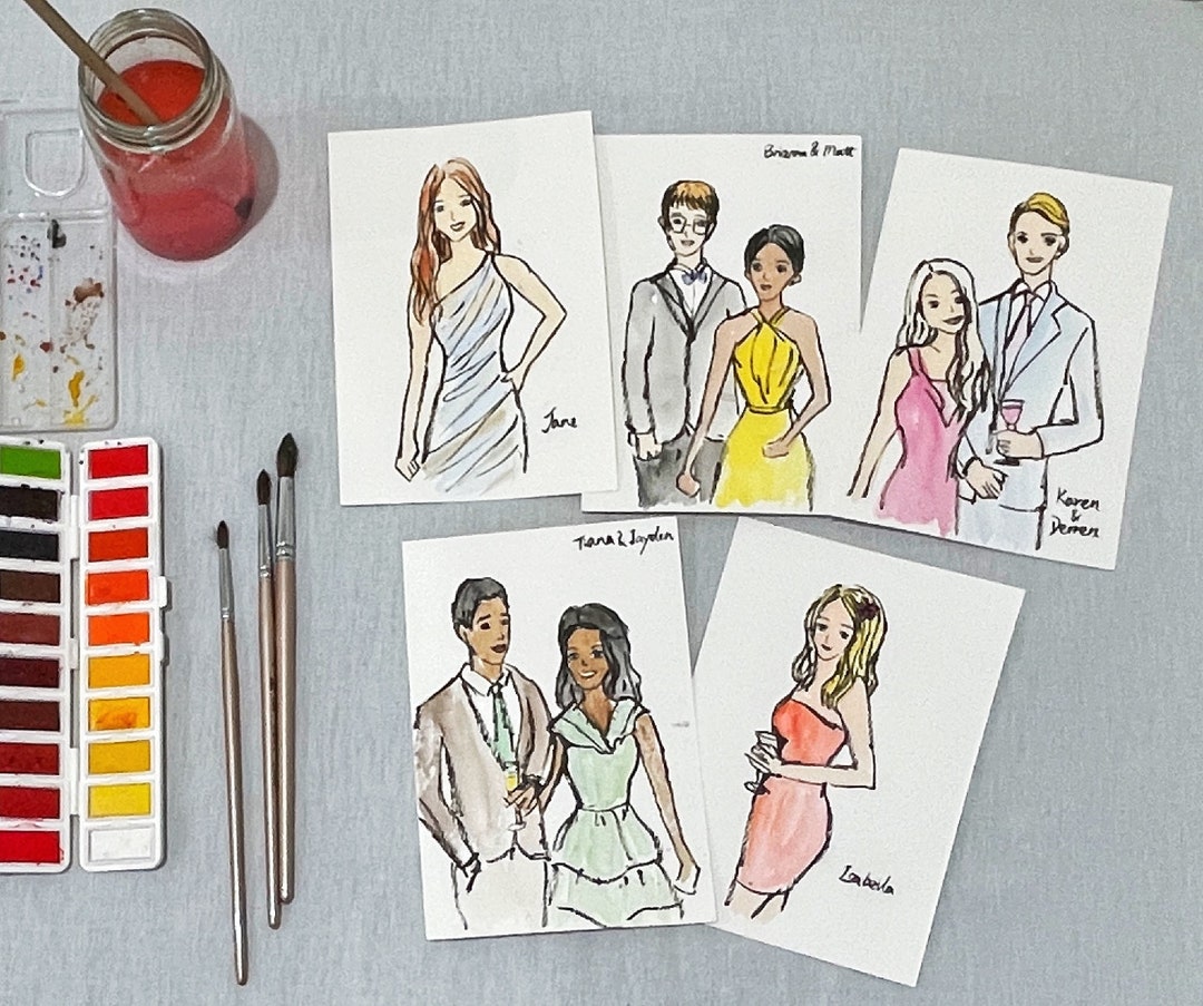 Live Wedding Guest Portraits Drawing in South Florida, Live Guest ...