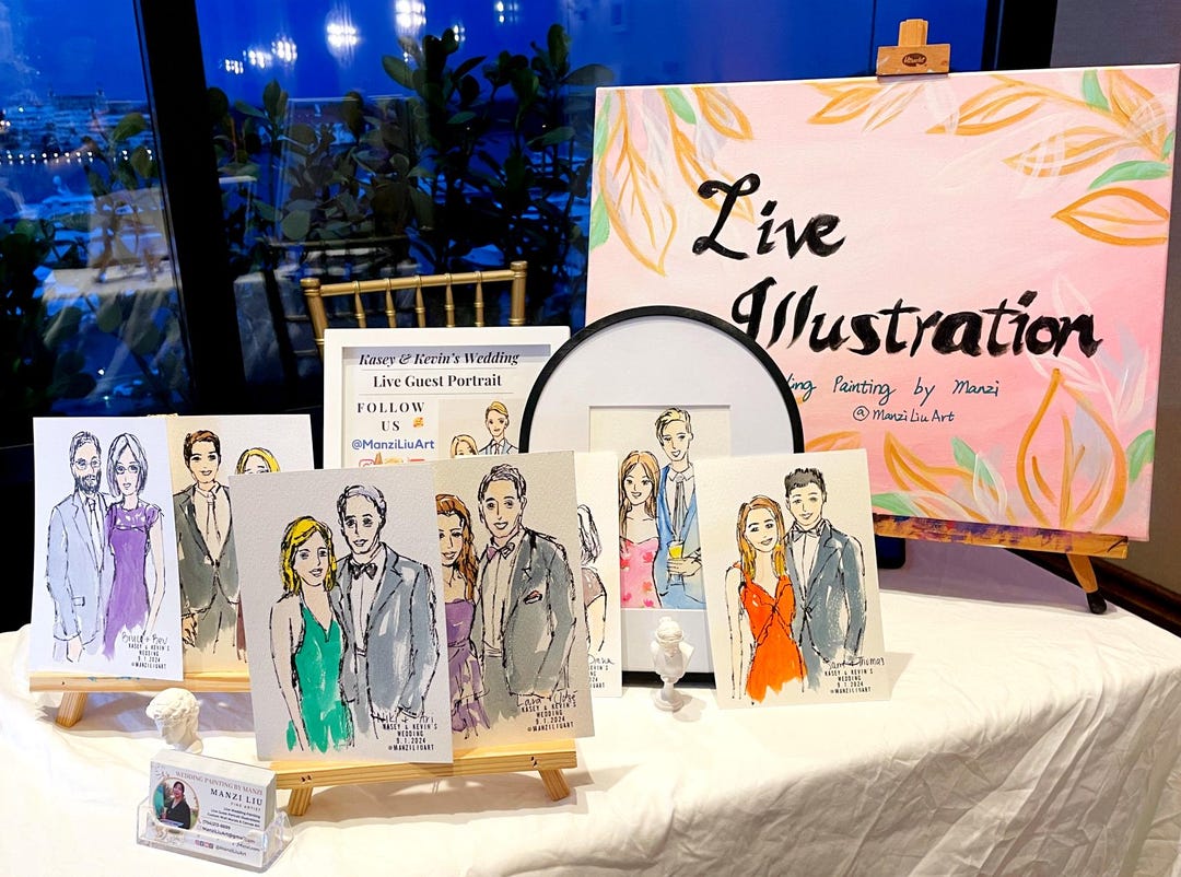 Live Wedding Guest Portrait Illustrations in Fort Lauderdale, Florida ...
