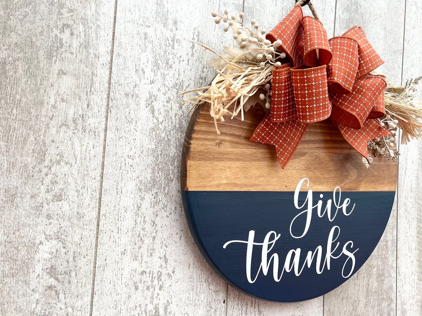 Fall Door Hanger Give Thanks Door Sign Thanksgiving Wreath - Etsy