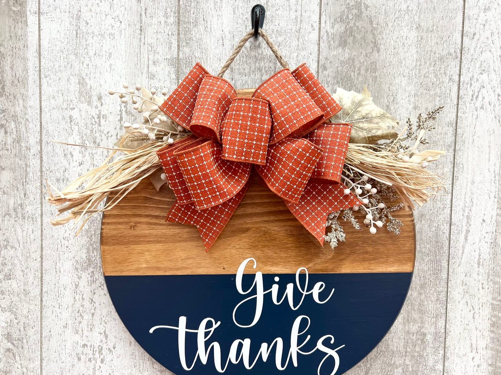 Fall Door Hanger Give Thanks Door Sign Thanksgiving Wreath - Etsy