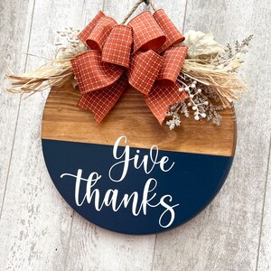Fall Door Hanger Give Thanks Door Sign Thanksgiving Wreath - Etsy