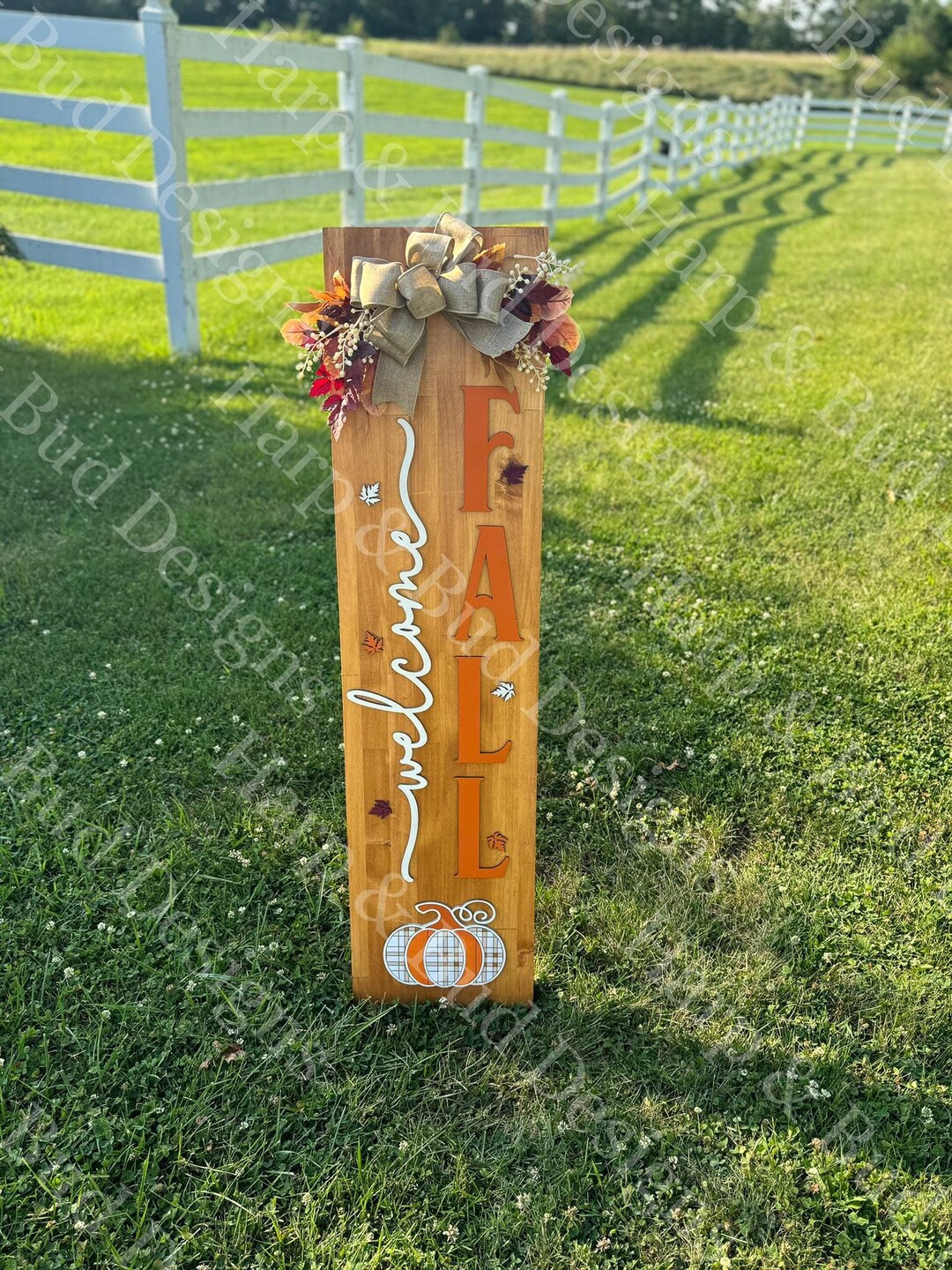 Welcome Fall Porch Leaner, Pumpkin Front Porch Decor, Fall Home Decor ...