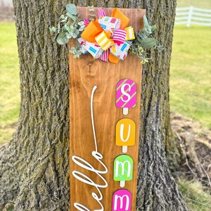 Hello Summer Porch Leaner, Popsicle Front Porch Decor, Summer Home ...
